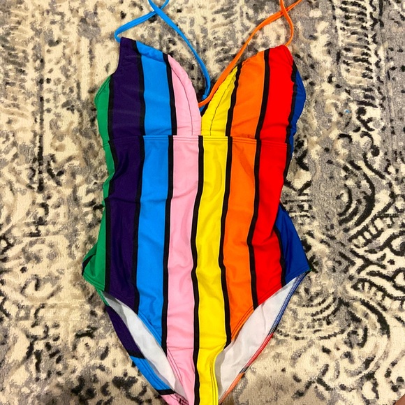 Modcloth | Swim | Modcloth Rainbow One Piece Swimsuit Szl | Poshmark